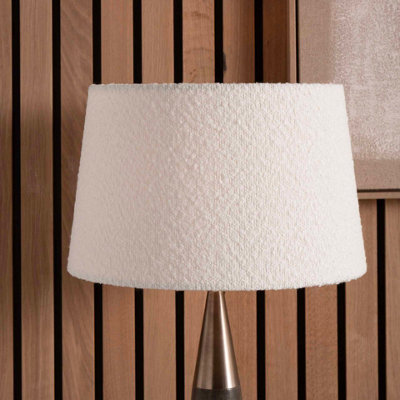 30cm White Boucle Tapered Cylinder Table Lamp Shade Cosy Boho ...