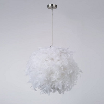 30cm White Feather Light Shade, Lamp Shade for Pendant Ceiling Light ...