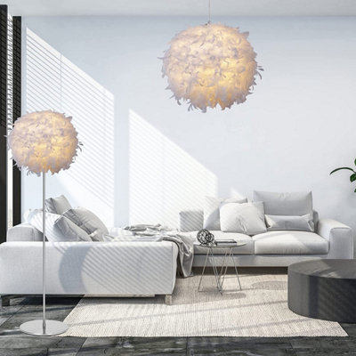 30cm White Feather Light Shade, Lamp Shade for Pendant Ceiling Light ...