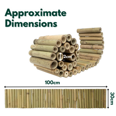 30cm x 1m Natural Bamboo Garden Plant Beds Edging