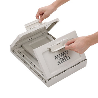 30L Ash Colored Foldable Plastic Storage box Storage Bin Tabletop Organiser