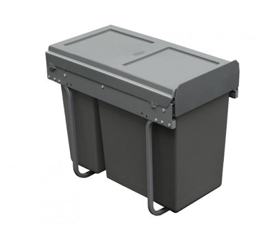 30L Dark Grey Pull Out Kitchen Waste Recycling Bin for 300mm Cabinet ...