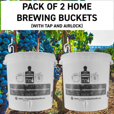 30L Fermentation Bucket with tap,airlock,Bung and airtight lid for Home ...
