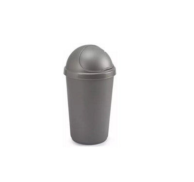 30L Litre Plastic Bullet Bin Rubbish Waste Bins Kitchen Dustbin Flap Lid