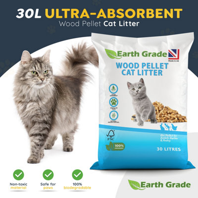 30L Premium Wood Pellet Cat Litter Biodegradable Virgin Softwood ...