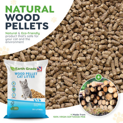30L Premium Wood Pellet Cat Litter Biodegradable Virgin Softwood ...