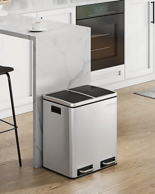 30L Recycle Bin Trash Can with Inner Classified Bins 2 x 15L for ...