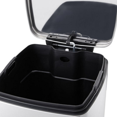 30L TRASH CAN STAINLESS STEEL STEP OPEN TRASH CAN WITH LID