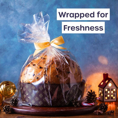 30m Clear Christmas Cellophane Wrap Roll 80cm FOLDED Wide Durable Wrapping for Hampers Gift Baskets