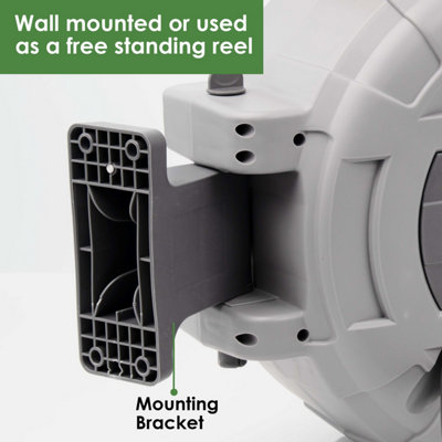 30m Garden Patio Hose Reel Wall Mounted Retractable Auto Rewind Pipe