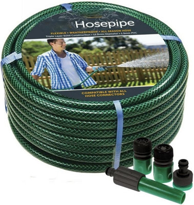 30m Reinforced Garden Hose in green3 Layer Construction.