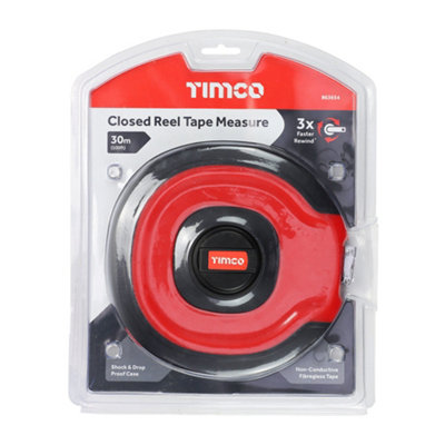 30m x 13mm Closed Reel Tape Measure | DIY at B&Q