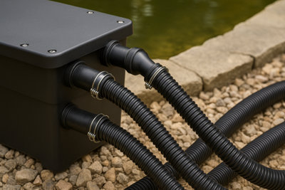 30m x 25mm Ribbed Drain Pipe with 2 Wire Clips Heavy-Duty Flexible ...