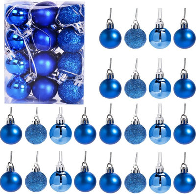 30mm/12Pcs Christmas Baubles Shatterproof Blue,Tree Decorations | DIY ...