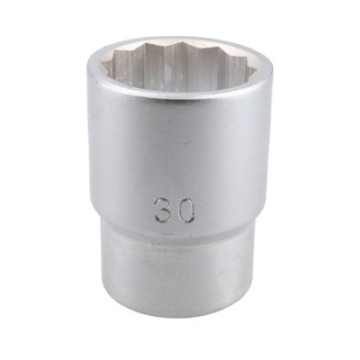 30mm 3/4" Drive Socket 12 Sided 55mm HGV Satin Finish Chrome Vanadium ...