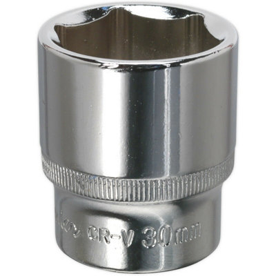30MM CHROME VANADIUM FORGED STEEL DRIVE SOCKET - 1/2 INCH SQUARE DRIVE TOOL