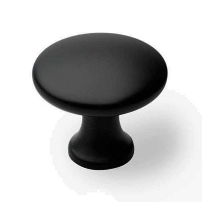 30mm Matt Black Cabinet Knob Round Dark Kitchen Cupboard Door Drawer Pull Wardrobe Furniture ...
