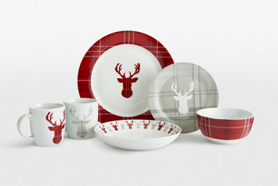 30pc Highland Red Stag Dinner Set