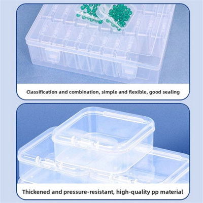 30Pcs Clear Plastic Bead Storage Containers Hinged