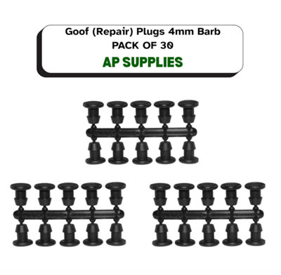 30pcs. Goof (Repair) Plugs 4mm Barb - Micro Irrigation Fitting ...