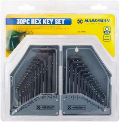 30Pcs Hex Key Allen Key Long Set With Hard Storage Case Metric And ...