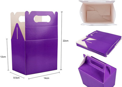 30Pcs Purple Colour Cardboard Lunch Takeaway Birthday Wedding Carry ...