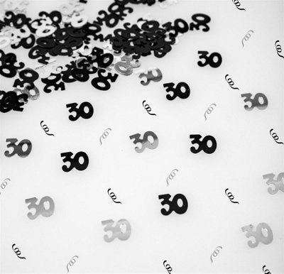 30th Birthday Confetti Black & Silver 4 pack x 14 grams birthday ...
