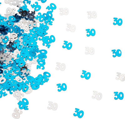 30th Birthday Confetti Blue & Silver 1 pack x 14 grams birthday ...