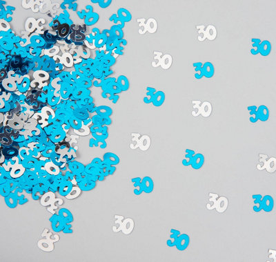 30th Birthday Confetti Blue & Silver 4 pack x 14 grams birthday ...