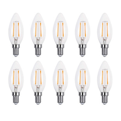 30w Equivalent LED Filament Candle Light Bulb Candle E14 Small Screw 2 ...