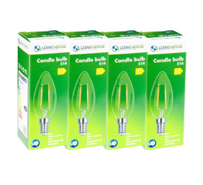 30w Equivalent LED Filament Candle Light Bulb Candle E14 Small Screw 2 ...
