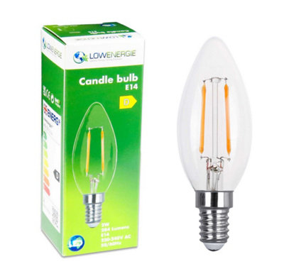 30w Equivalent LED Filament Candle Light Bulb Candle E14 Small Screw 2 ...