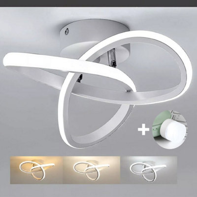 30W Modern LED Ceiling Light, Dimmable Warm to Cool White, White