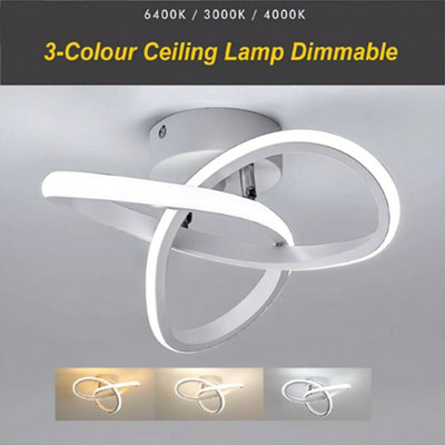 30W Modern LED Ceiling Light, Dimmable Warm to Cool White, White