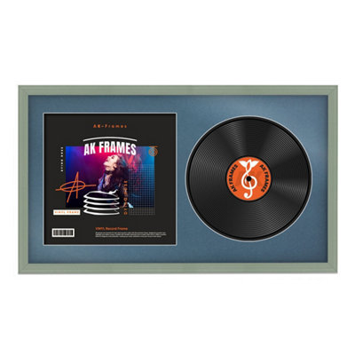 30x17" Green Classic Vinyl Record Frame With Pompadour Mount For 12 ...