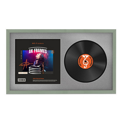 30x17" Green Classic Vinyl Record Frame With Silver Mount For 12 Inch ...