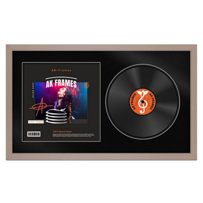 30x17" Rose Gold Modern Vinyl Record Frame With Black Mount For 12 Inch ...