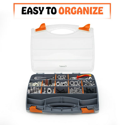 31 Compartment Double Sided Storage Box Tool Organiser Carry Case for ...