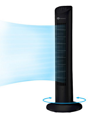 31 inch Oscillating Tower Fan with Aroma Function Black