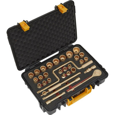 31 Piece Non-Sparking Socket Set - 1/2" Square Drive - Beryllium Copper ...