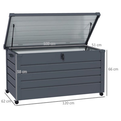 311L Large Capacity Galvanized Steel Garden Storage Box, Lockable and ...