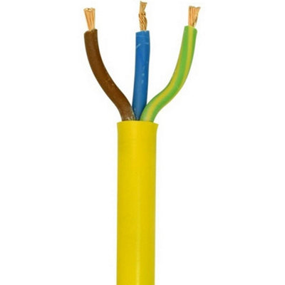 Shop 3183A 2.5mm Yellow 3 Core Arctic Flexible Cable, 25 Amps, 50m