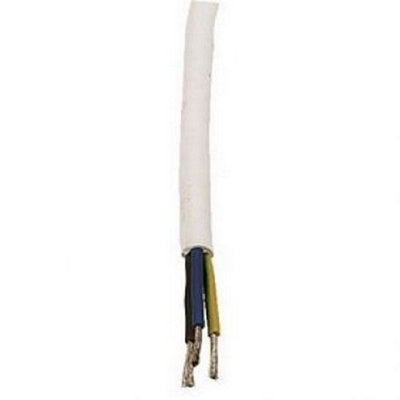 3183TQ 2.5mm White 3 Core Butyl Heat Resistant Flex, 25 Amps, 100m