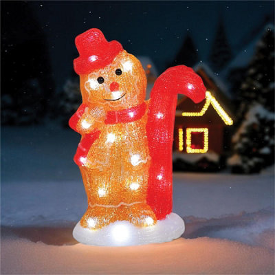 31cm Gingerbread Man LED Decoration - 30 Warm White LEDs, 30cm Cable ...