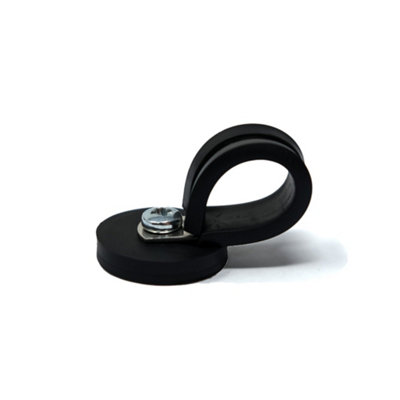 31mm dia x 6mm high Rubber Coated Cable Holding Magnet With 19mm Rubber ...