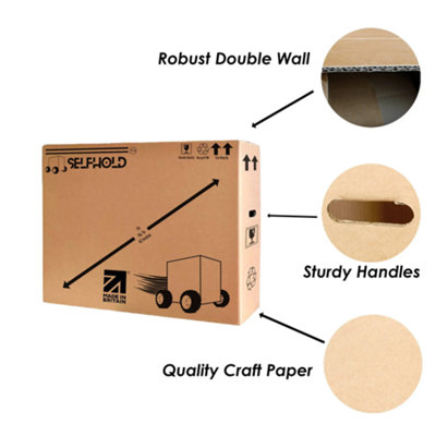 32" Double Wall Cardboard TV Box Kit with Foam Corners and Bubble Wrap ...