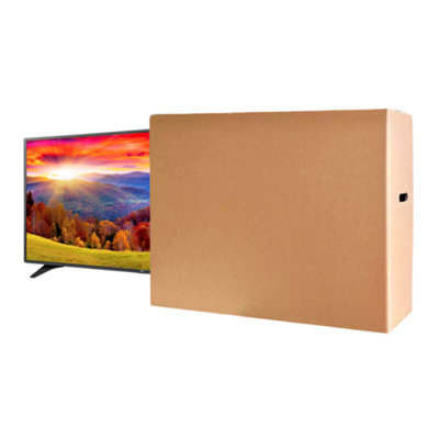 32" Double Wall Cardboard TV Box Kit with Foam Corners and Bubble Wrap ...