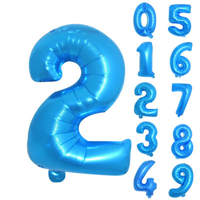 32 Inch Self-Inflating Foil Balloons 2 Number Balloons for Birthdays ...
