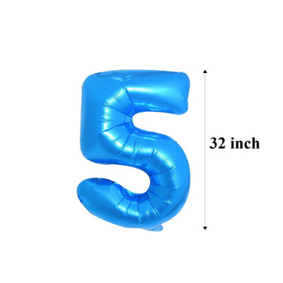 32 INCH SELF-INFLATING FOIL BALLOONS 5 NUMBER BALLOONS FOR BIRTHDAYS ...