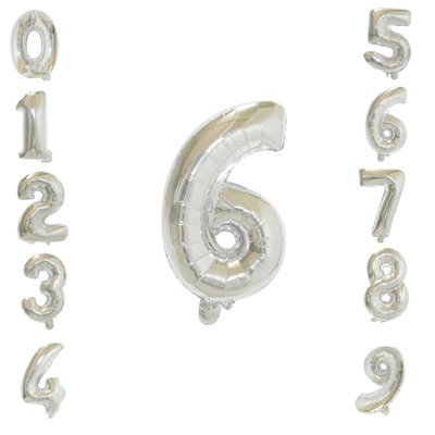 32 INCH SELF-INFLATING FOIL BALLOONS 6 NUMBER BALLOONS FOR BIRTHDAYS ...